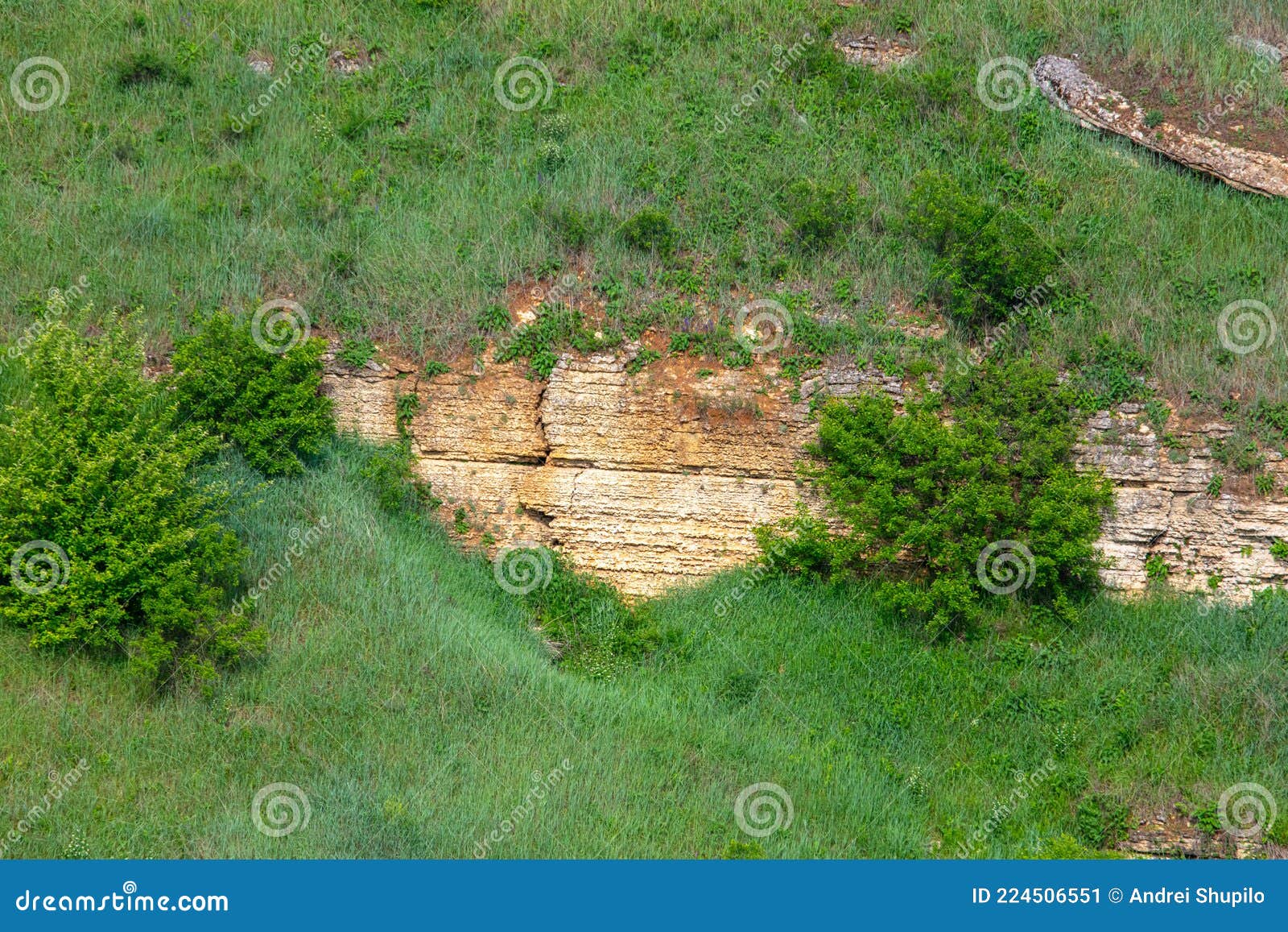 Rocks in Green Grass on a Mountainside. Stock Image - Image of side ...