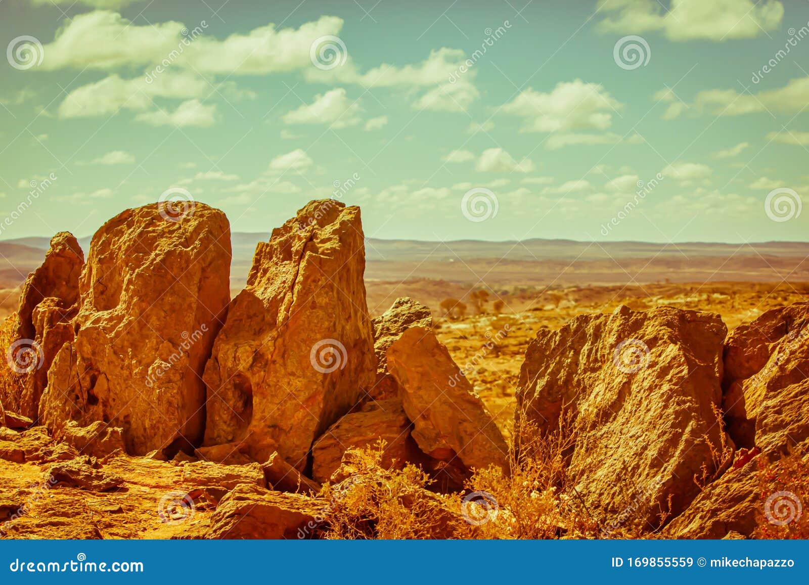 Rocks on hill in outback editorial stock image. Image of outdoors ...