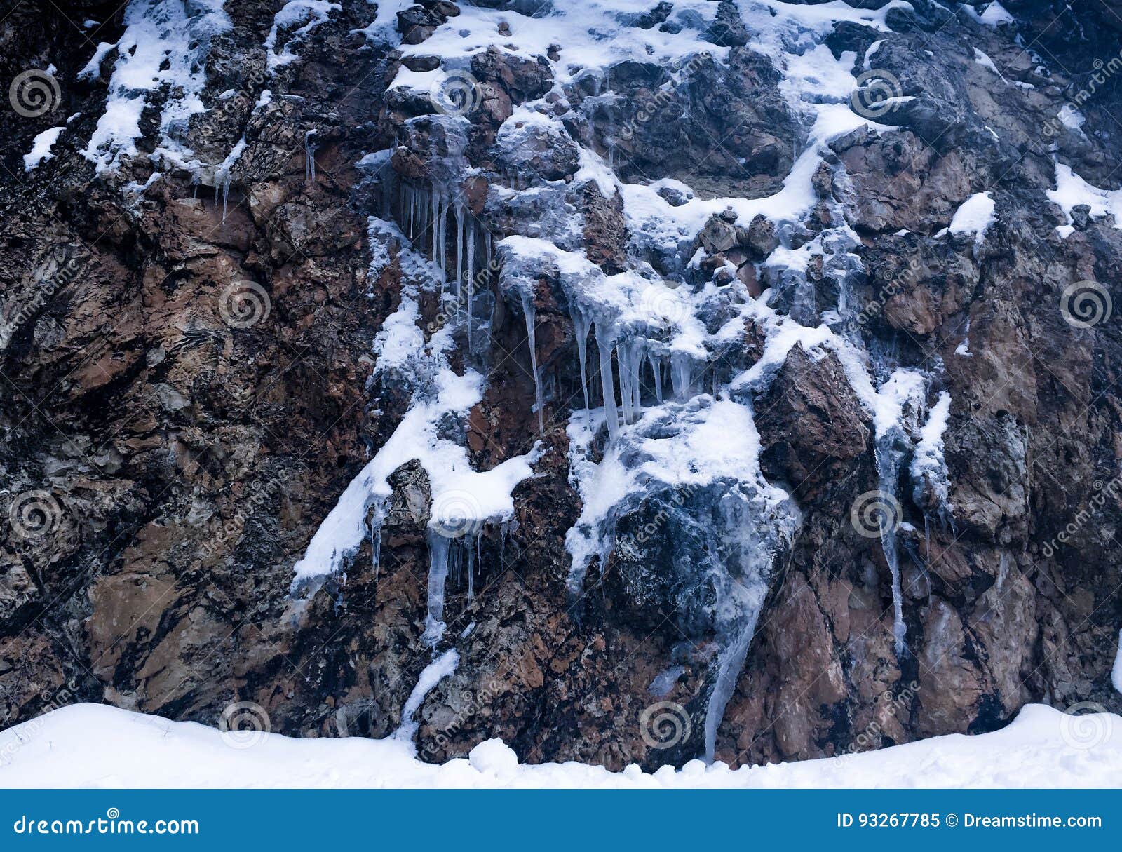 Rocks with ice stock image. Image of rock, snow, cold - 93267785