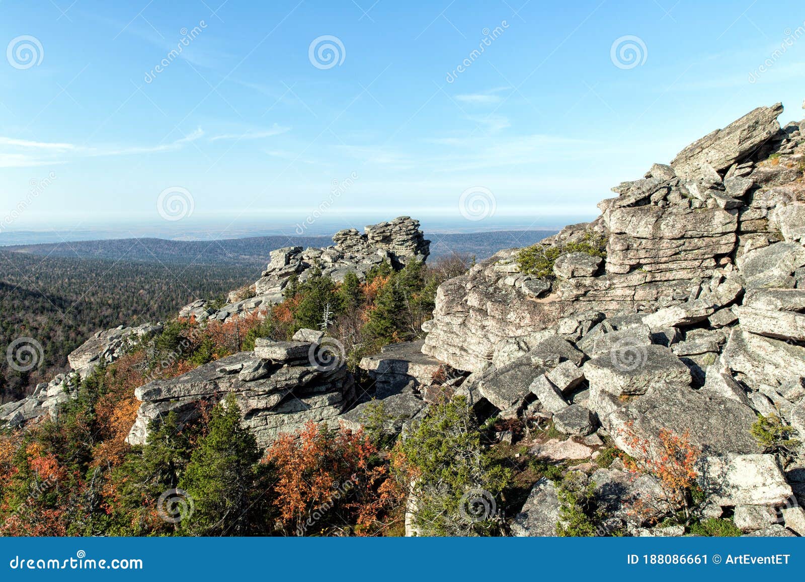 Rocks of Irregular Shape. Flagstone Stock Image - Image of green, wood ...