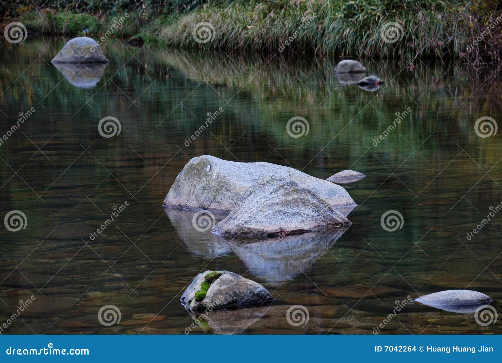 Rocks in lake or river stock photo. Image of nature, scenery - 7042264