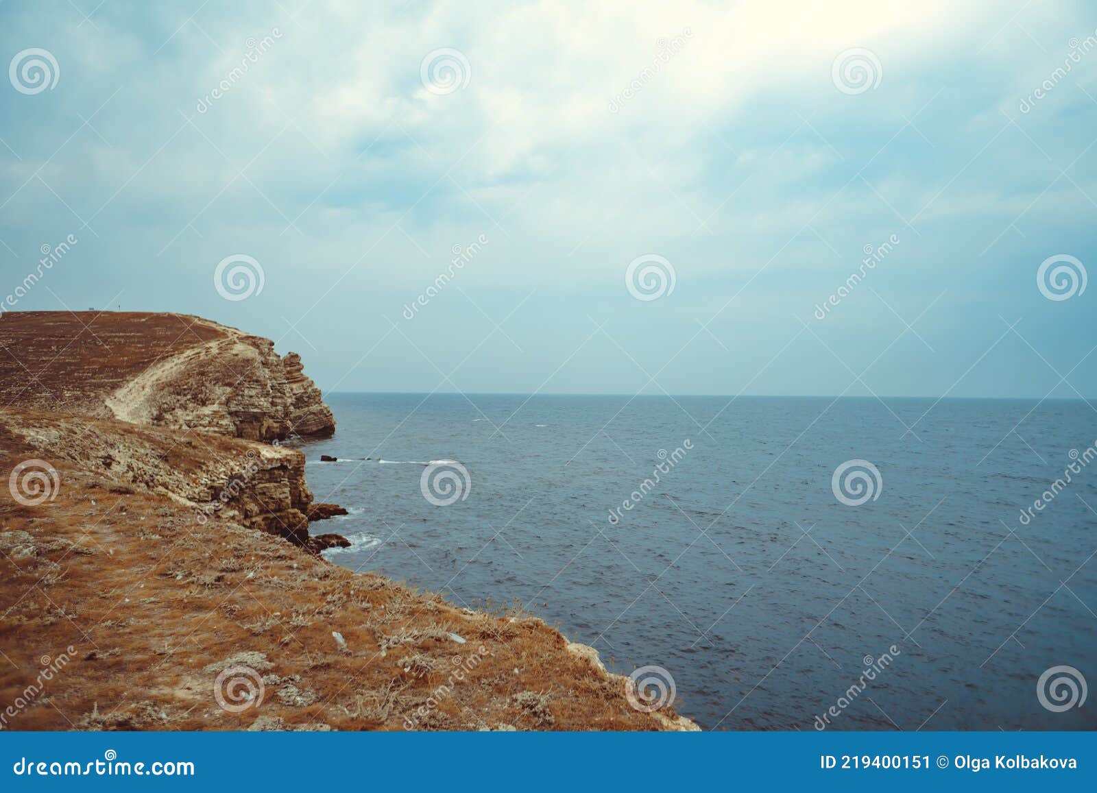 Rocks ledges by the sea stock image. Image of horizontal - 219400151