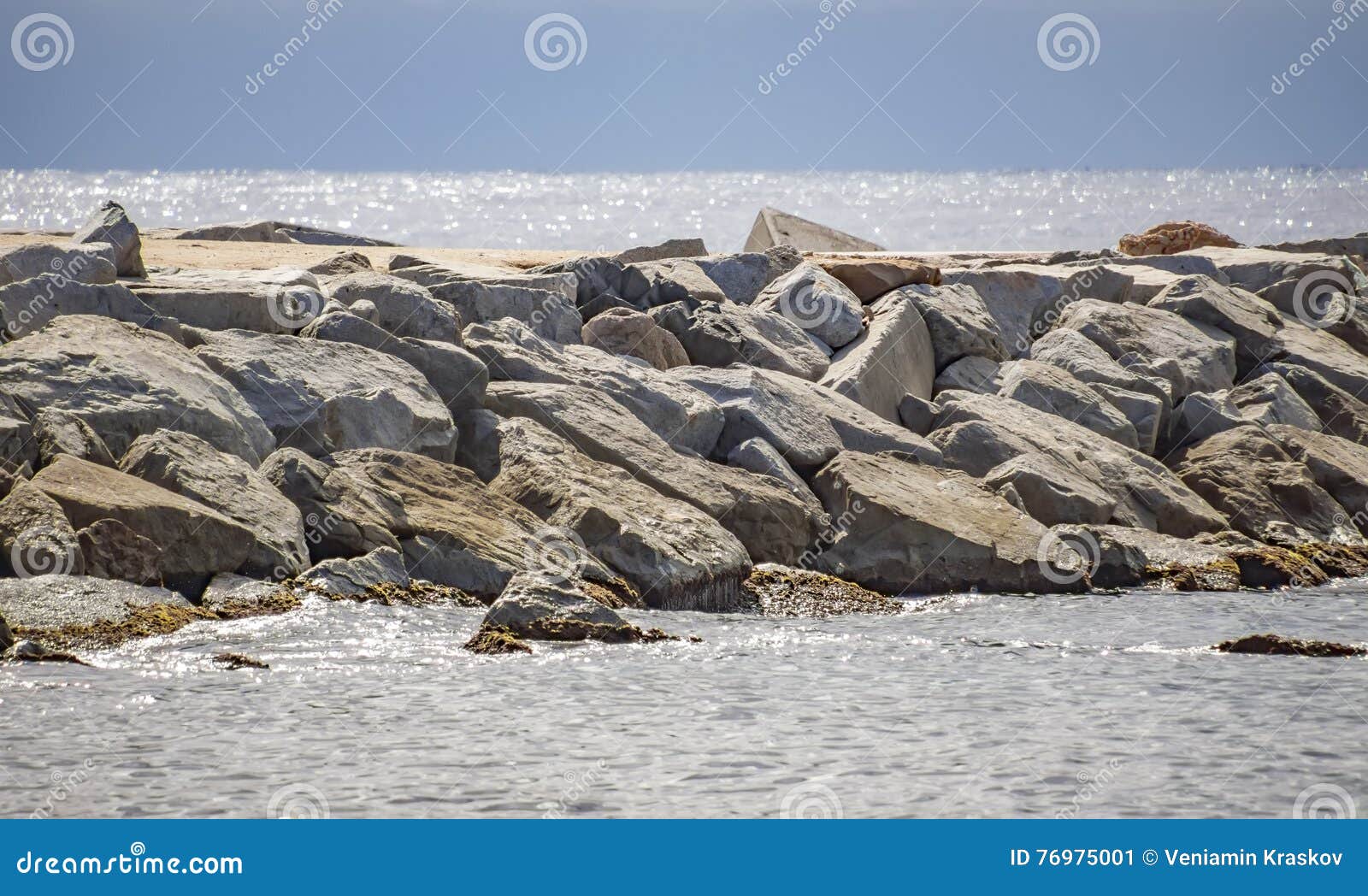 Rocks in the Mediterranean Sea Stock Image - Image of beach ...