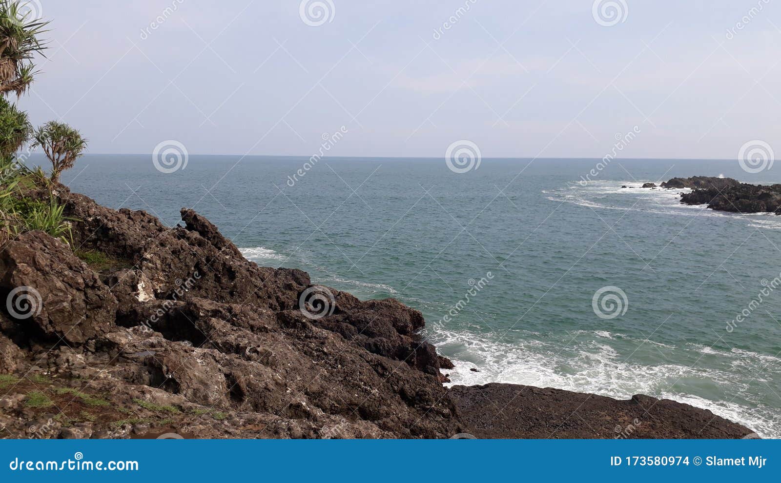 The Rocks at Menganti Beach Stock Photo - Image of scene, menganti ...