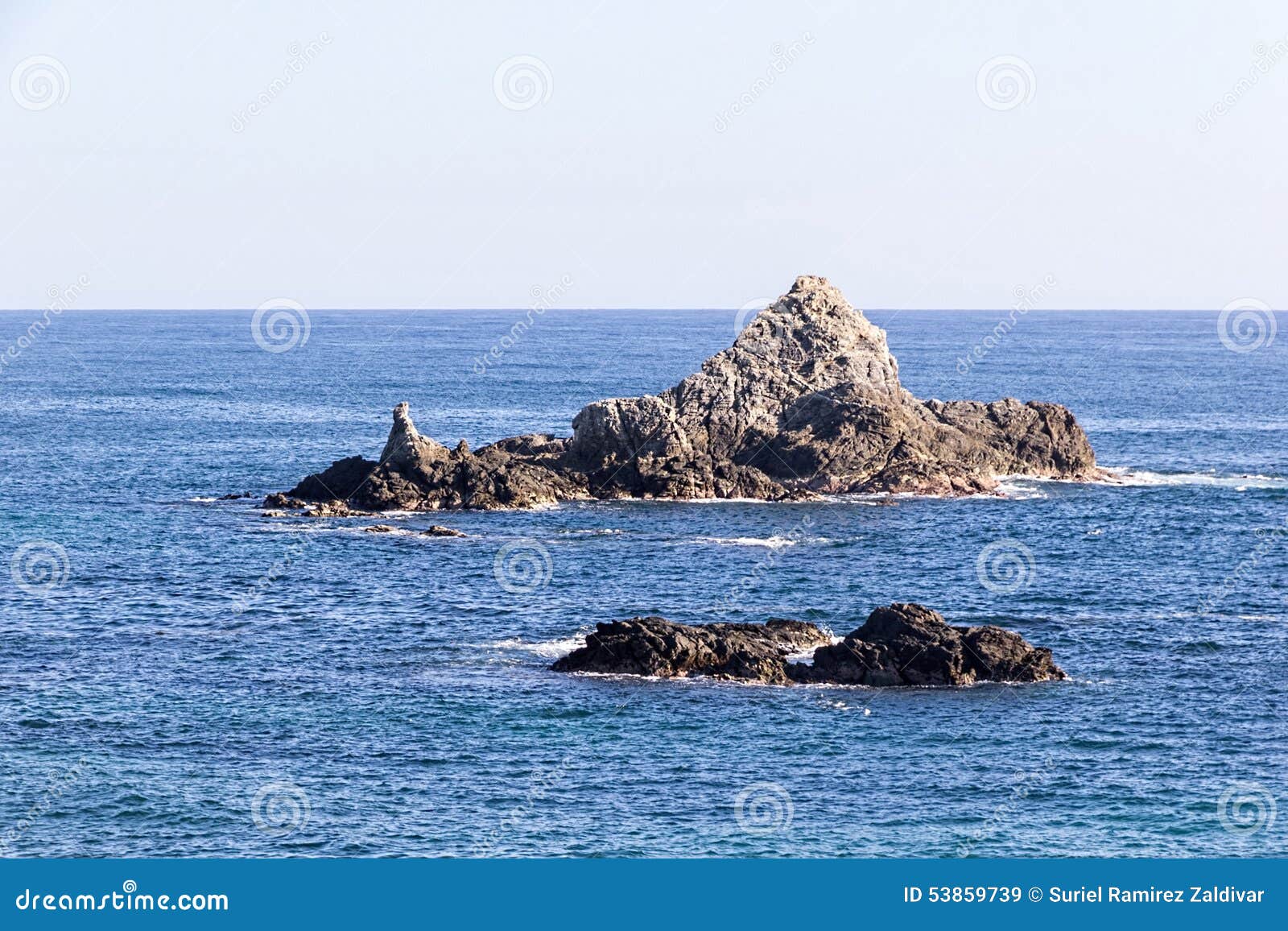 Rocks in the Middle of the Sea Stock Image - Image of landscape, ocean ...
