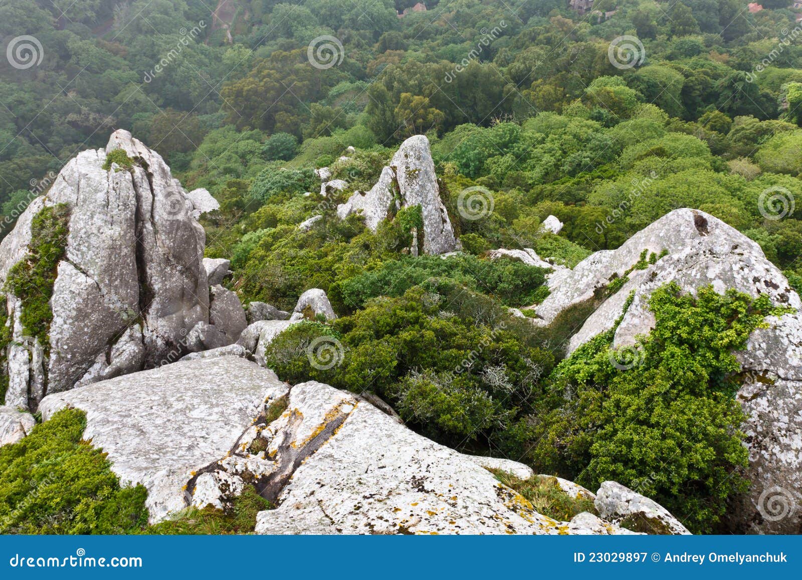 Rocks in Moorish Castle Near Lisbon Stock Image - Image of fort, arab ...