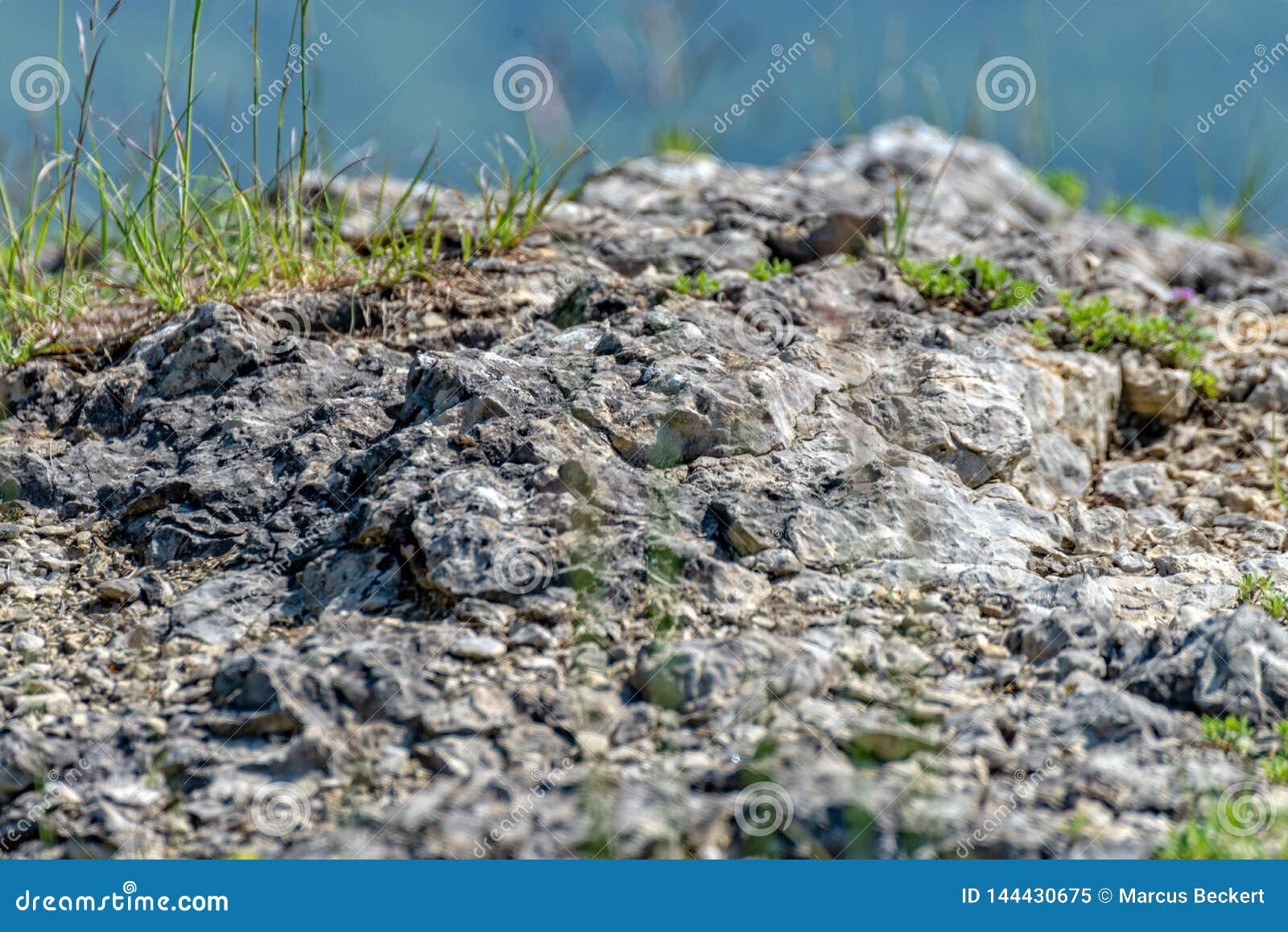 Rocks on a Mountain Overgrown with Grass Stock Image - Image of natural ...