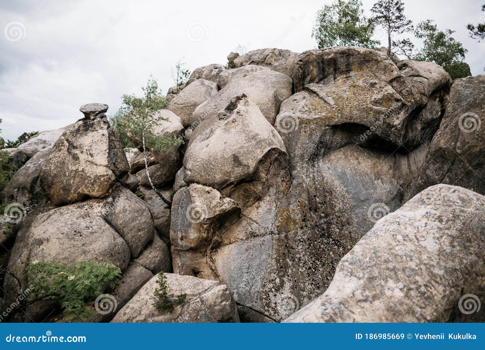 Rocks in the Mountains among the Forest. Geological Rock, Stones Stock ...