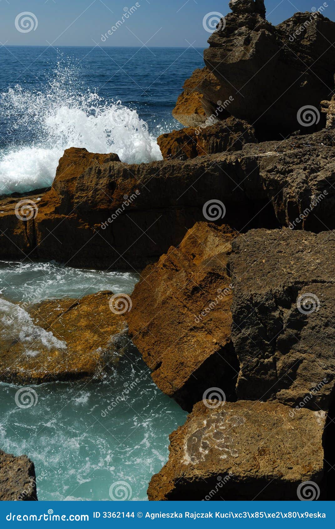 Rocks by the ocean stock photo. Image of summer, fresh - 3362144