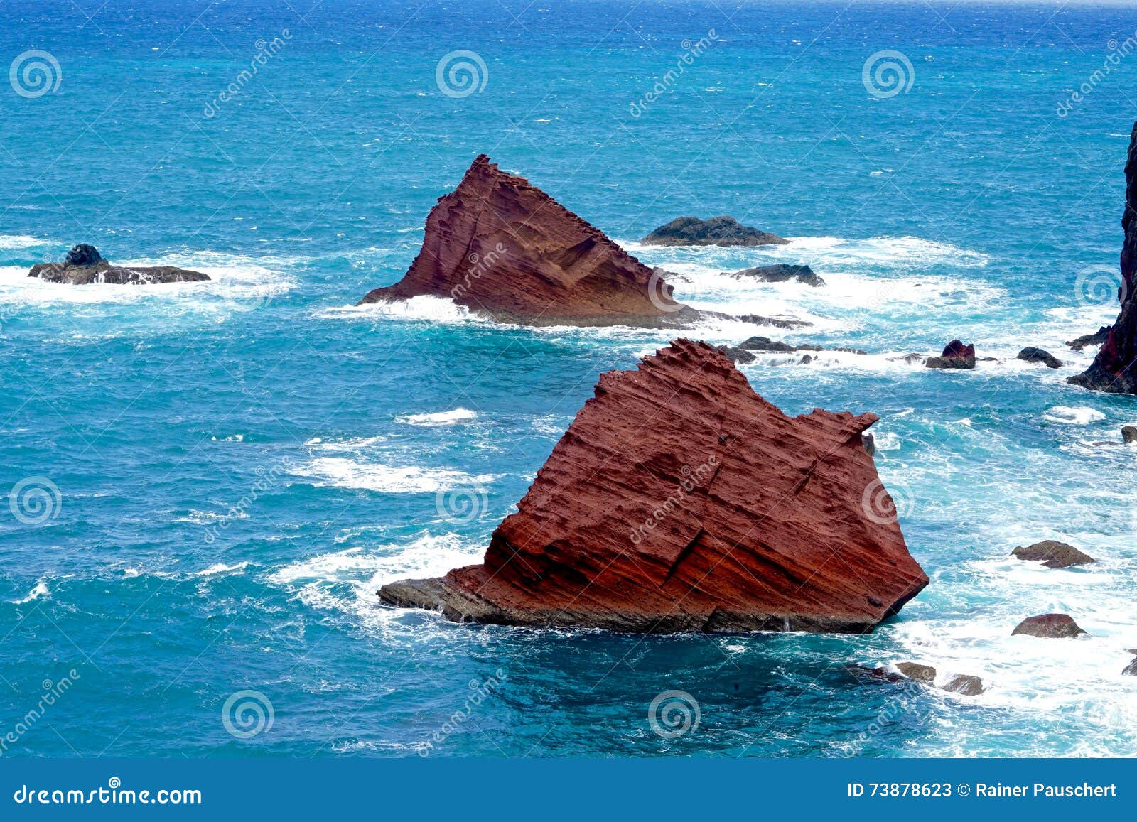 Rocks in the ocean stock image. Image of coast, portugal - 73878623