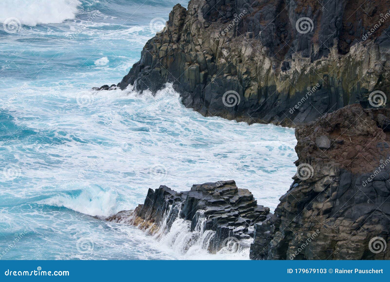 Rocks in the ocean storm stock image. Image of banner - 179679103