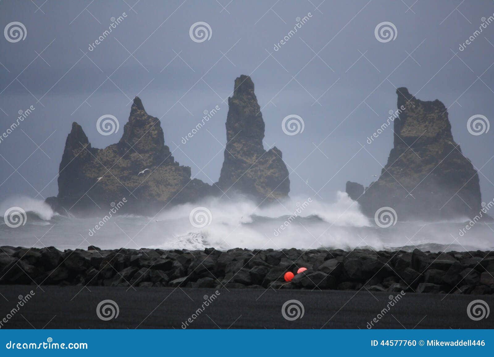 Rocks off Vik Iceland stock photo. Image of mountain - 44577760