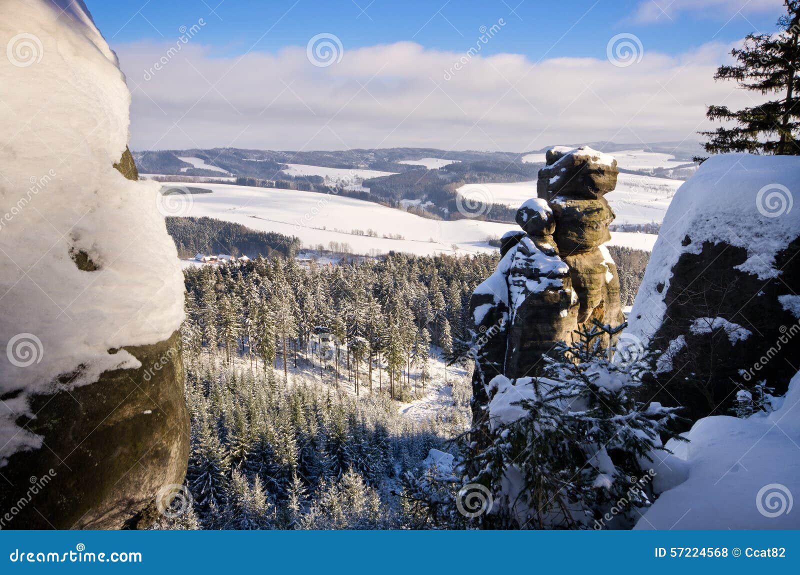 Rocks on Ostas Mountain - Czech Republic Stock Photo - Image of cold ...