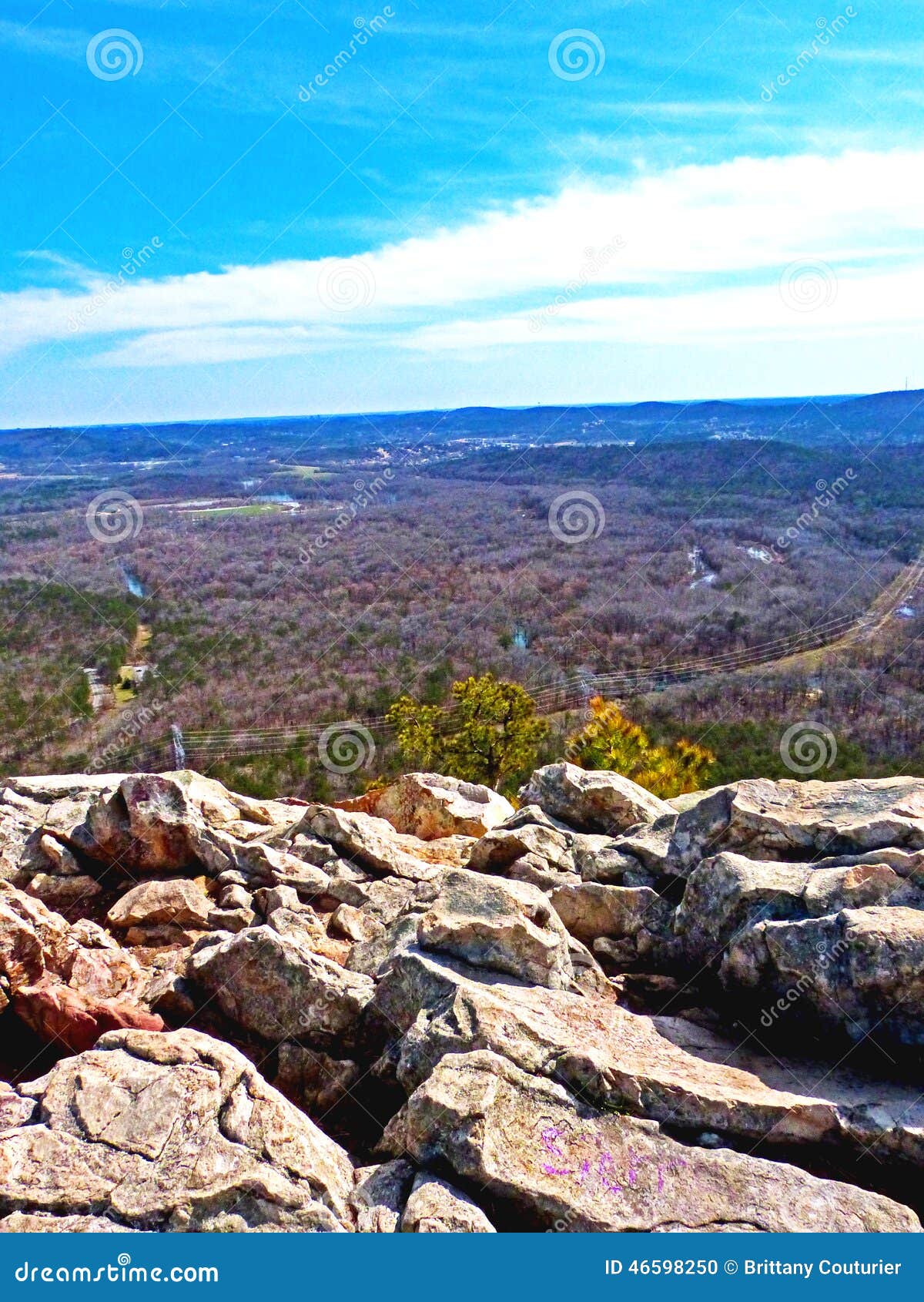 Rocks over Little Rock stock photo. Image of cloud, tree - 46598250