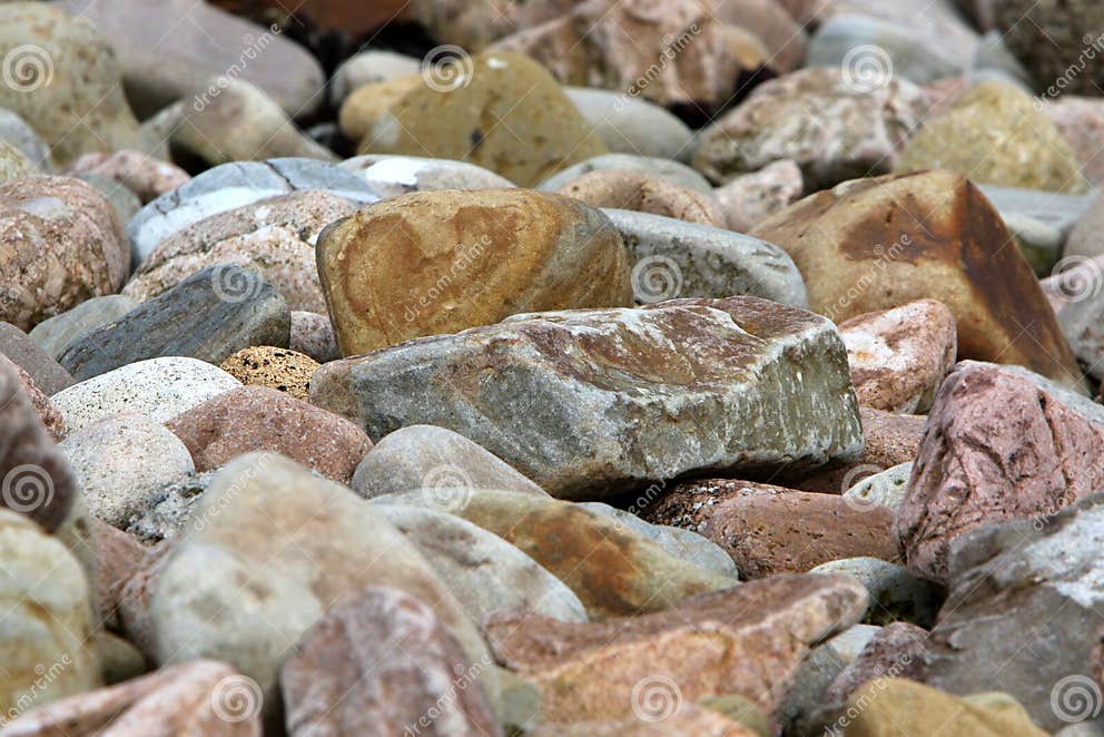 Rocks and Pebbles of Different Sizes, Colours and Patterns Stock Image ...