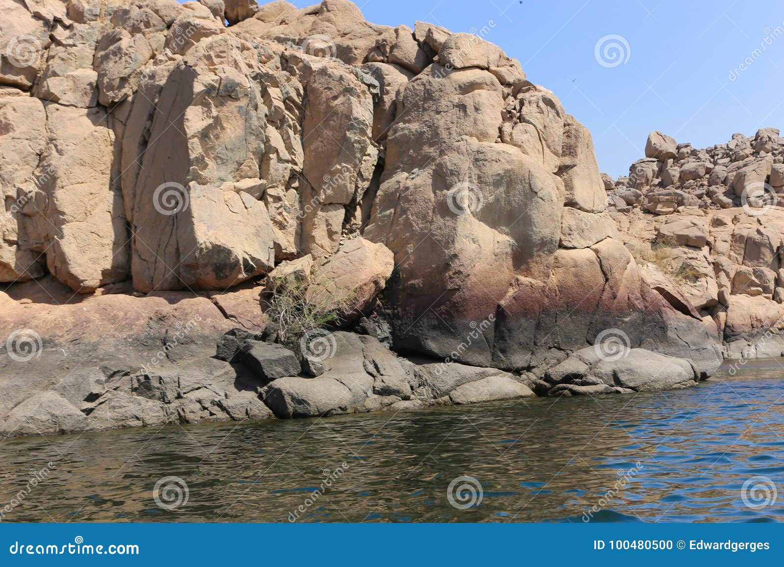 Rocks of Philae Island at Nile River, Egypt Stock Photo - Image of hill ...
