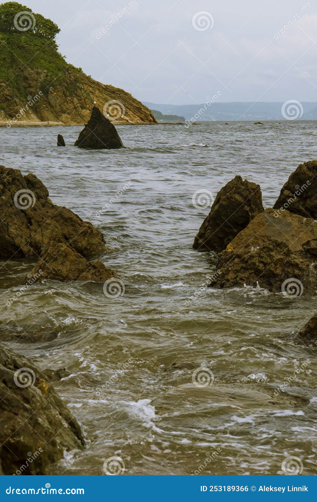 Rocks Protruding from the Water Stock Photo - Image of island, sand ...