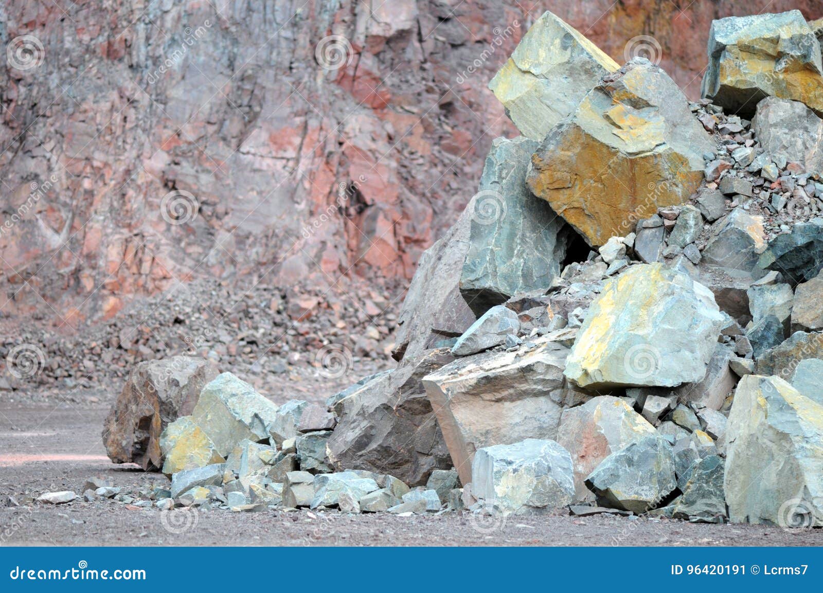 Rocks in a Quarry Mine. Construction Material Production Stock Image ...