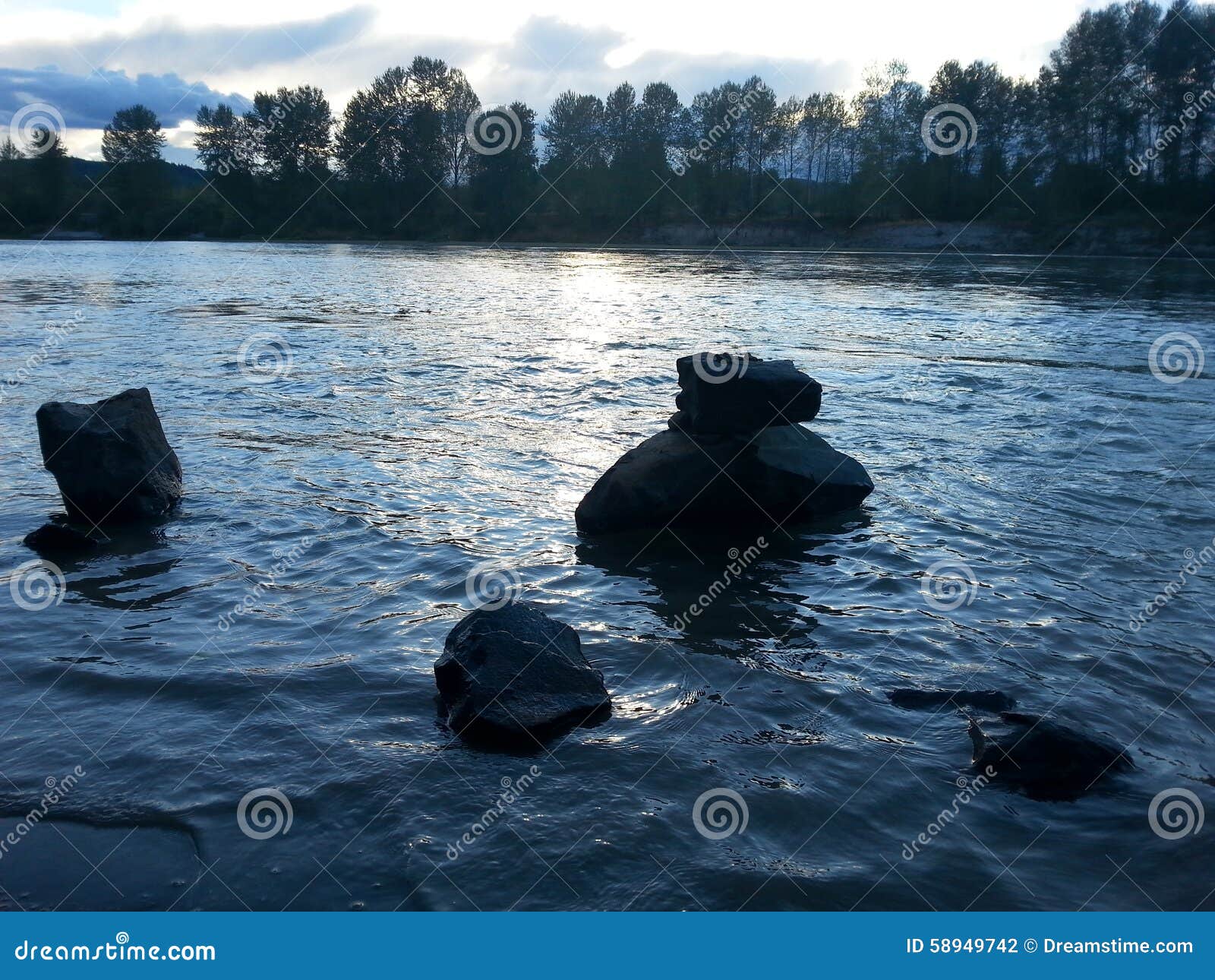 Rocks in River stock photo. Image of shoreline, river - 58949742