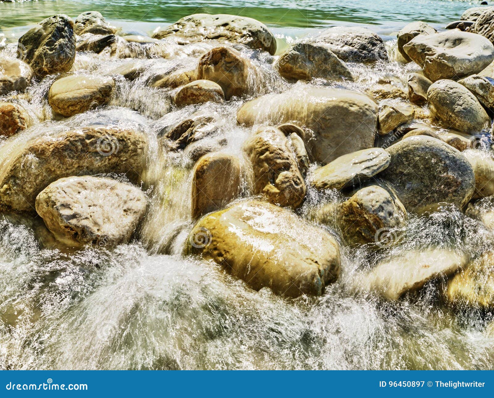 Rocks, River Pebbles in a Streaming Water Stock Image - Image of ...