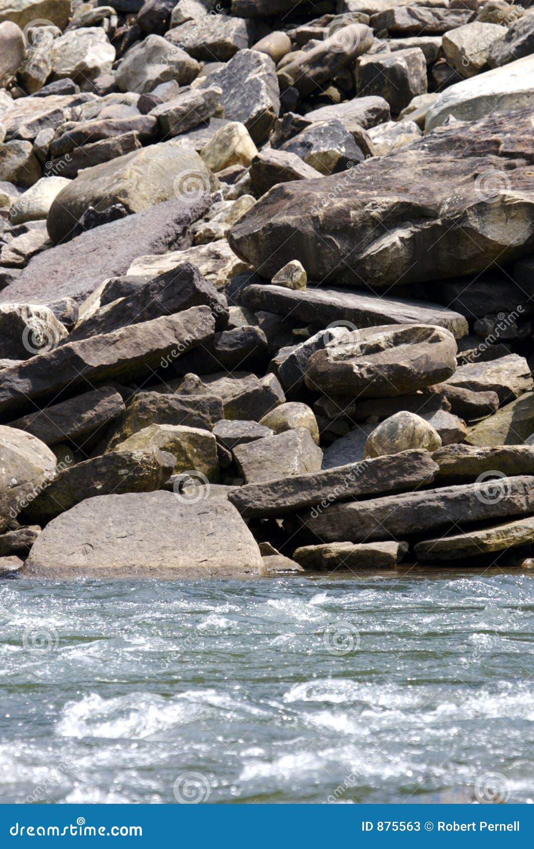 Rocks at Rivers Edge stock image. Image of colourful, ground - 875563