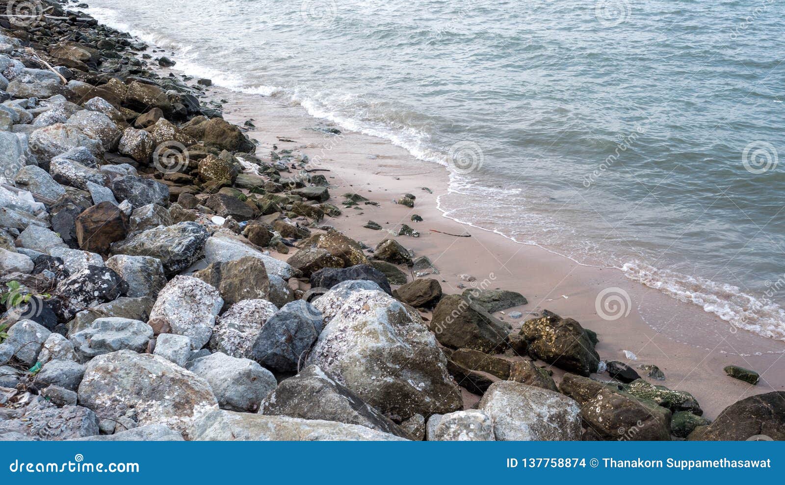 Rocks and Sand at the Beach, Beach on the Stock Photo - Image of ...