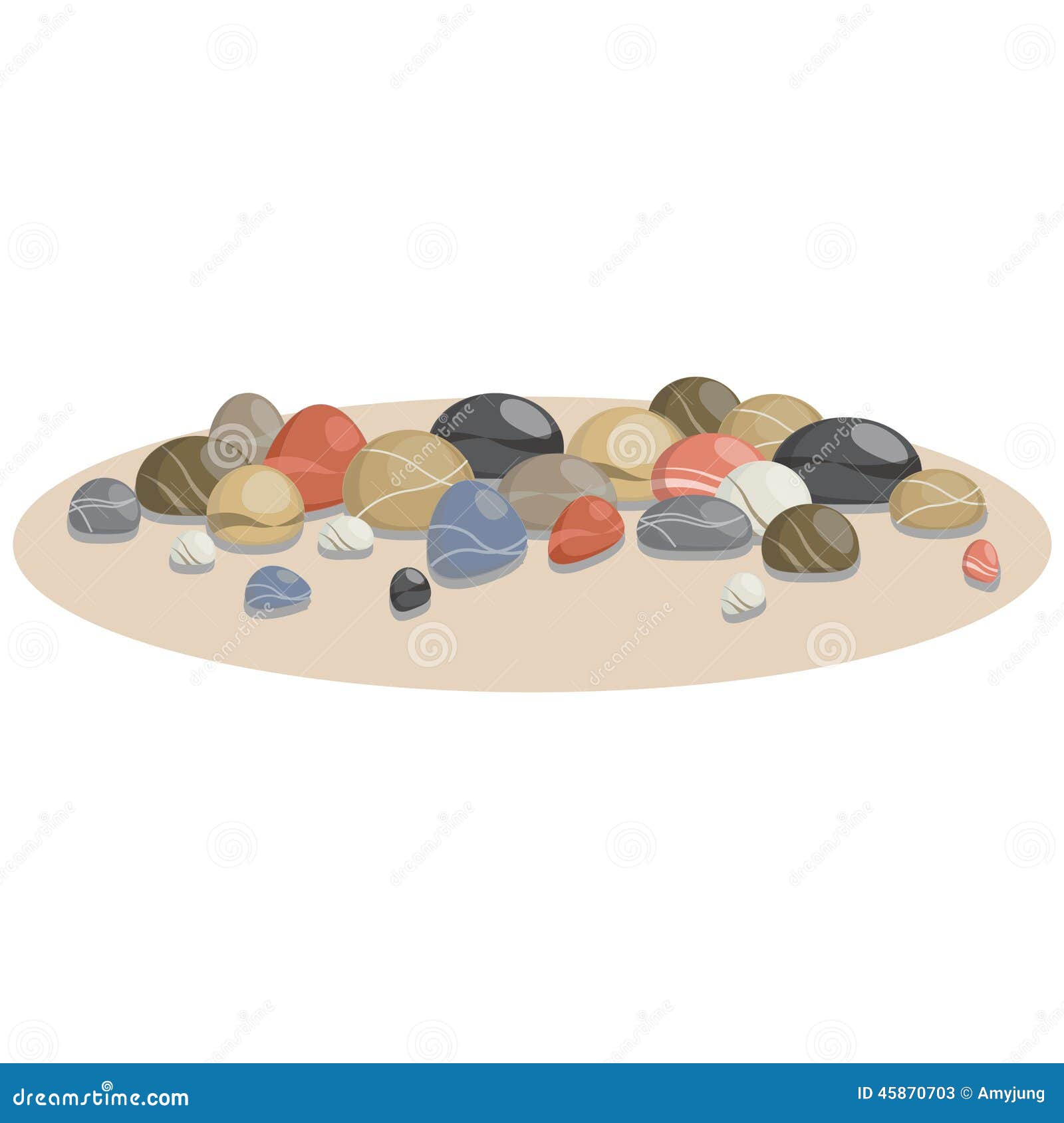 Rocks on sand stock vector. Illustration of occurring - 45870703