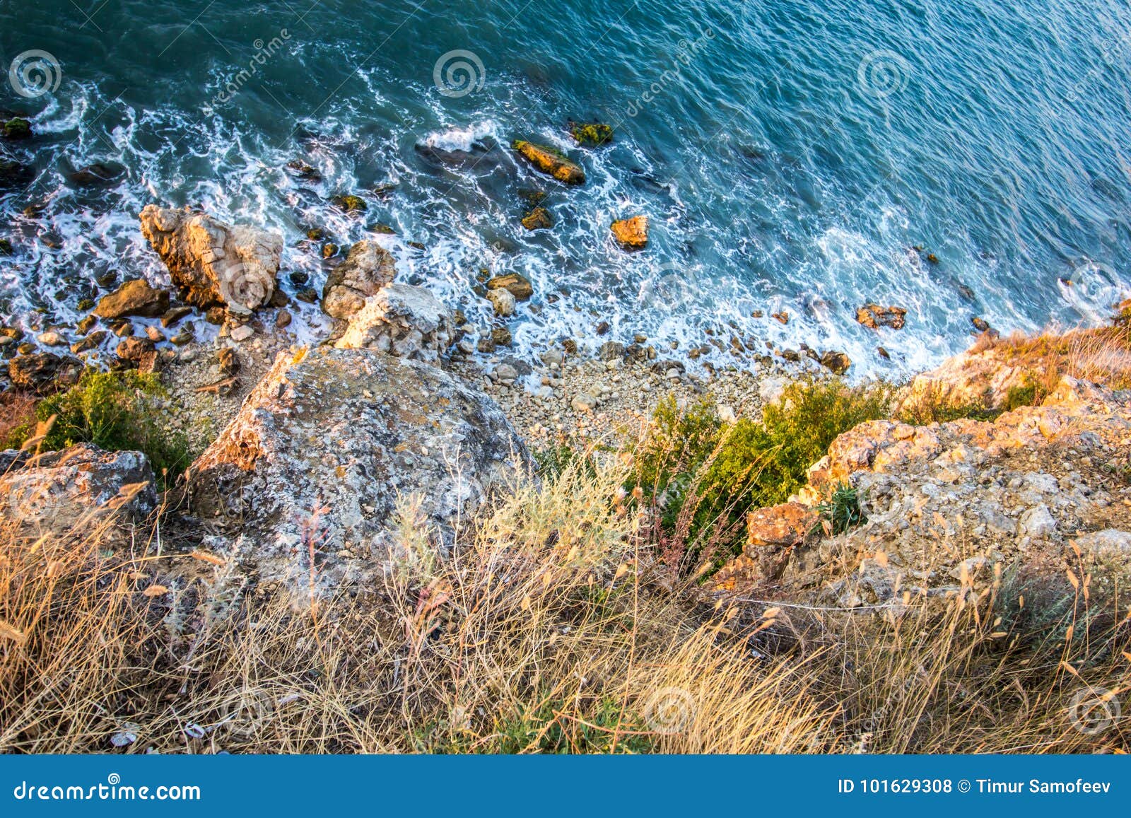 The Rocks and Sea. Dramatic Scene. Composition of Nature. Stock Photo ...