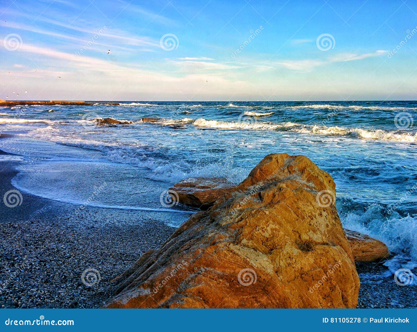 Rocks on sea shore stock photo. Image of beach, seascape - 81105278