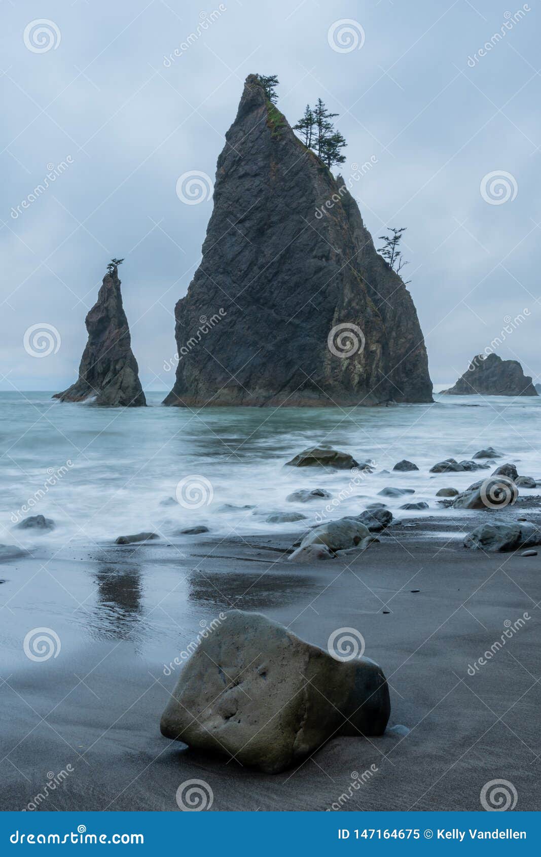 Rocks and Sea Stack Long Exposure Stock Image - Image of stacks ...