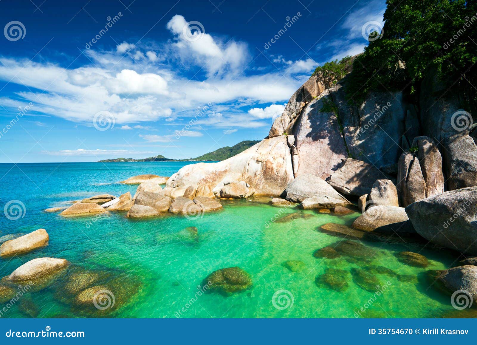 Rocks and sea in Thailand stock photo. Image of cliff - 35754670