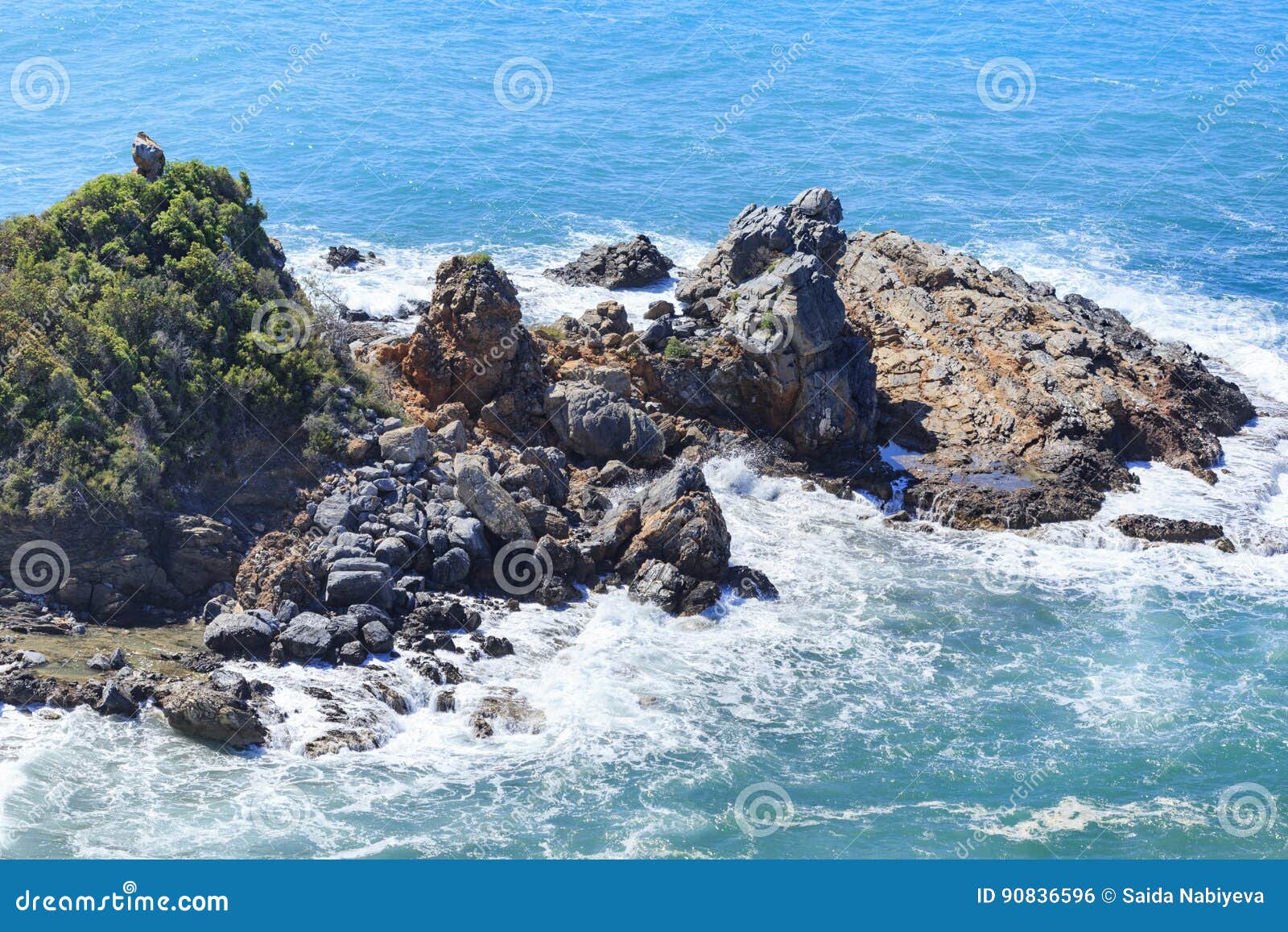 Rocks in Sea Washed by Waves Stock Photo - Image of nature, crash: 90836596