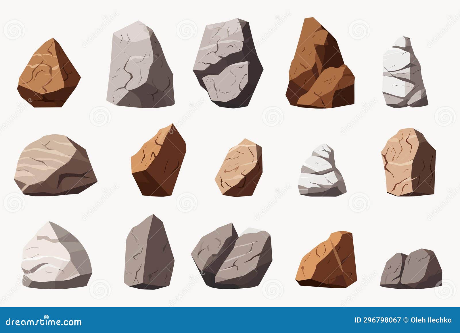 Rocks Set Vector Flat Minimalistic Isolated Illustration Stock ...