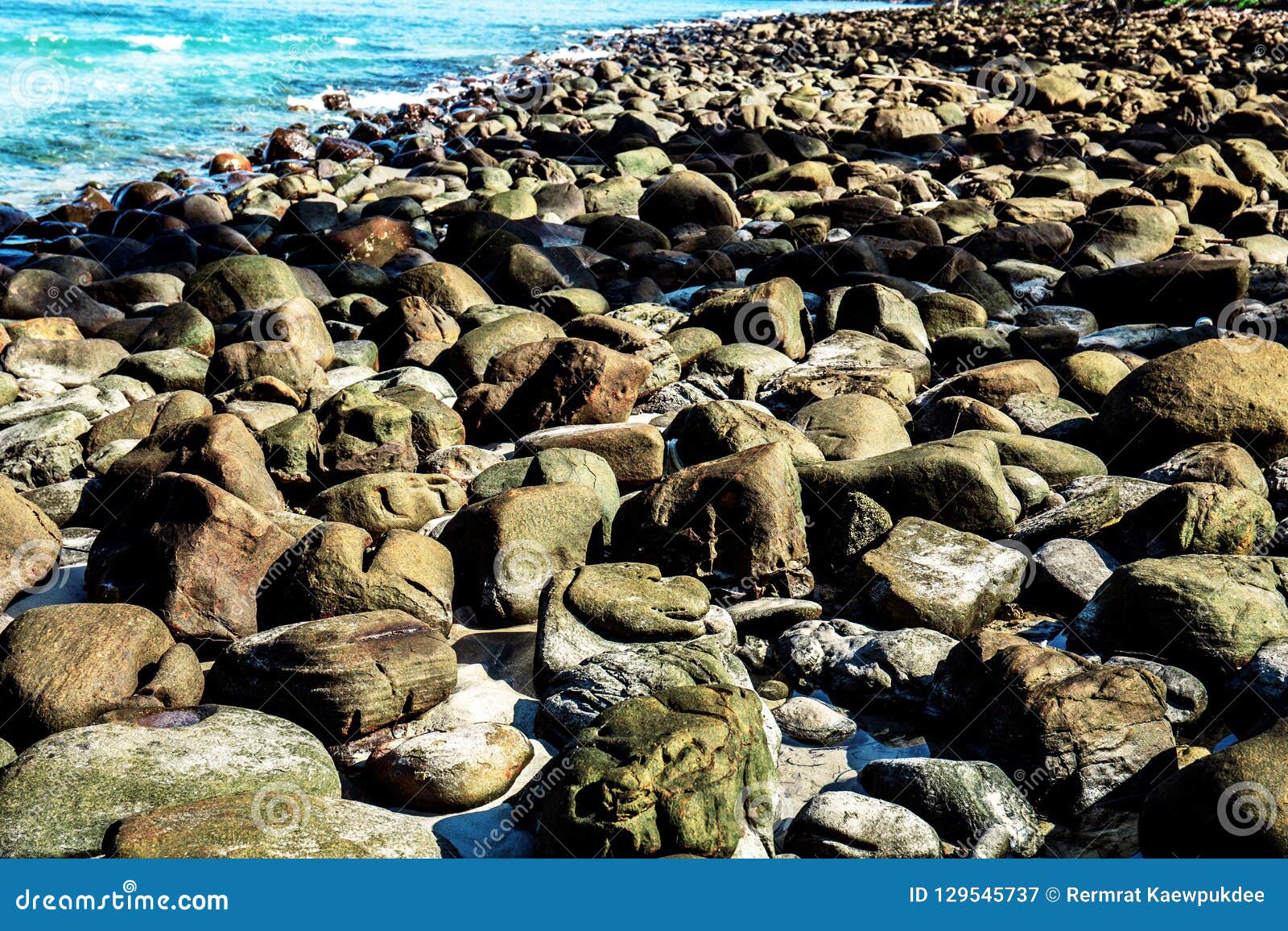 Rocks on shore. stock image. Image of deserted, granit - 129545737
