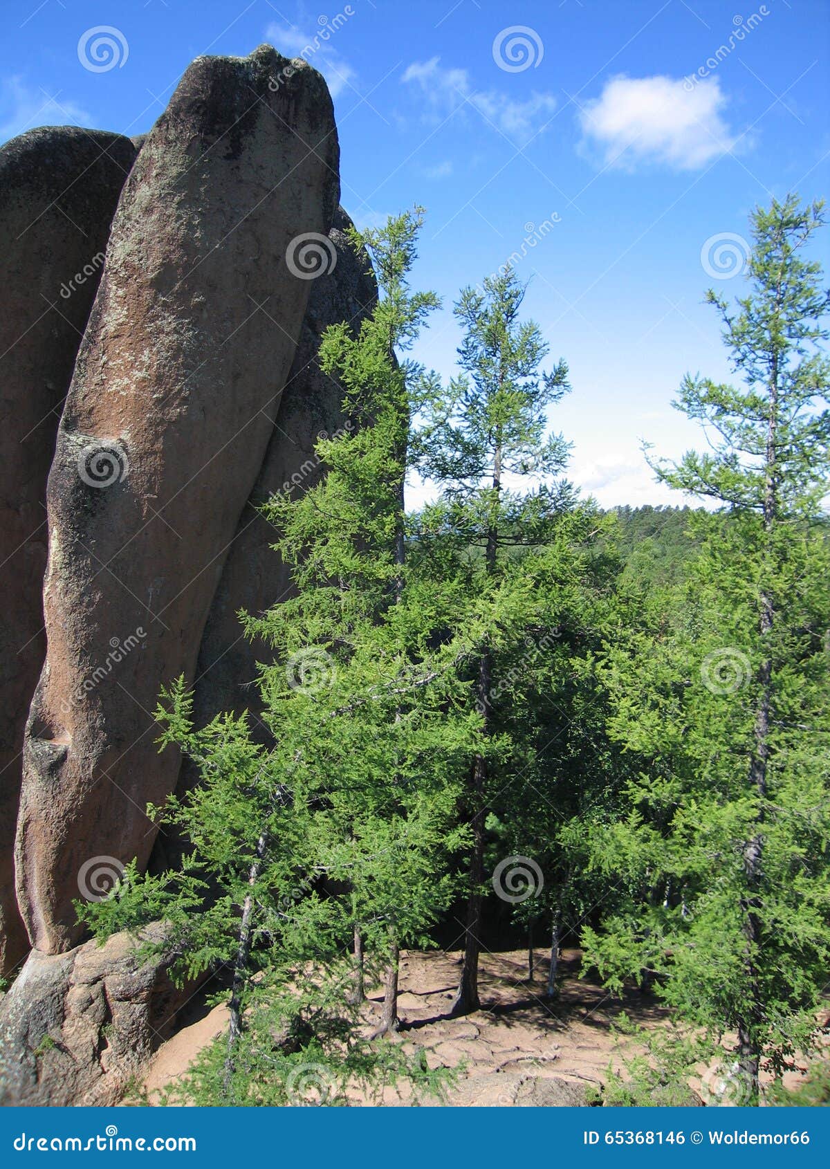 Rocks in the Siberian Taiga. the Nature Reserve Stolby. 5 Stock Photo ...