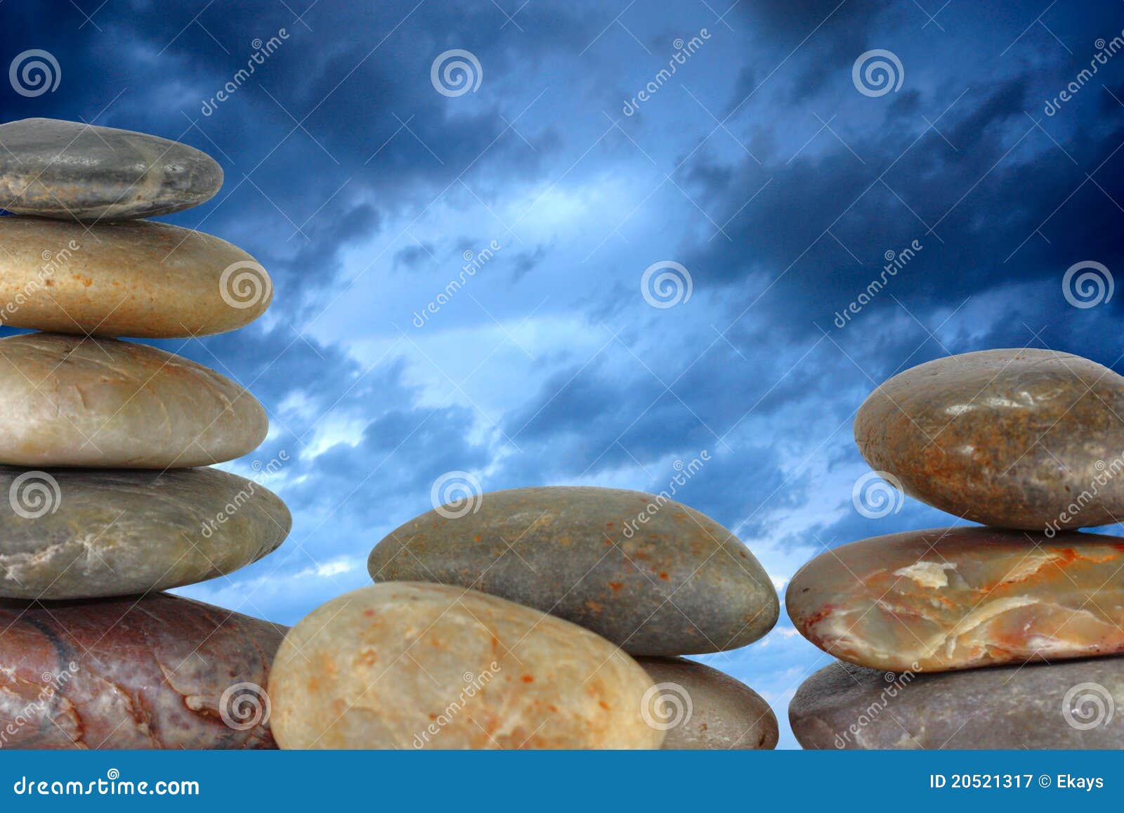 Stacked Rocks and Stormy Sky Stock Image - Image of stacking, balance ...
