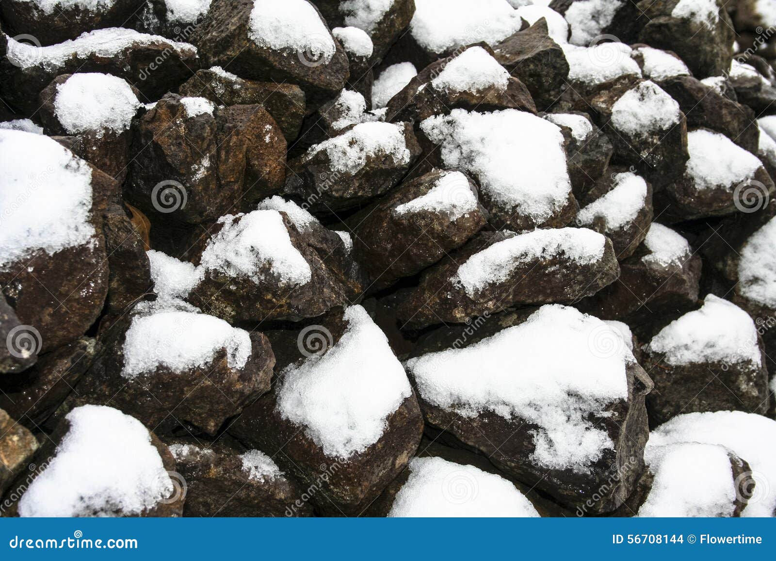 Rocks with snow stock photo. Image of rocks, pile, cold - 56708144
