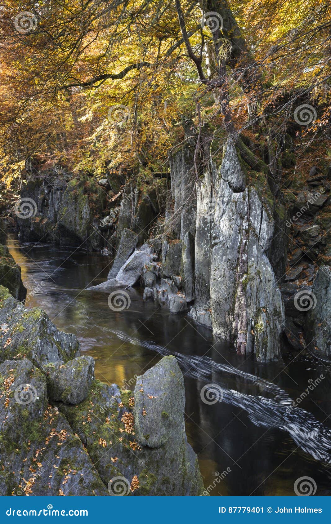 Rocks of Solitude Gorge on the North Esk River in Scotland. Stock Image ...