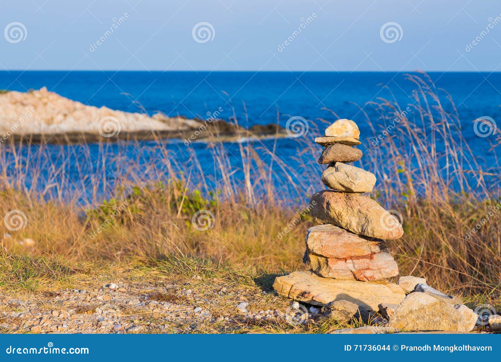 Rocks Stack with Coastline Background Stock Photo - Image of heap ...