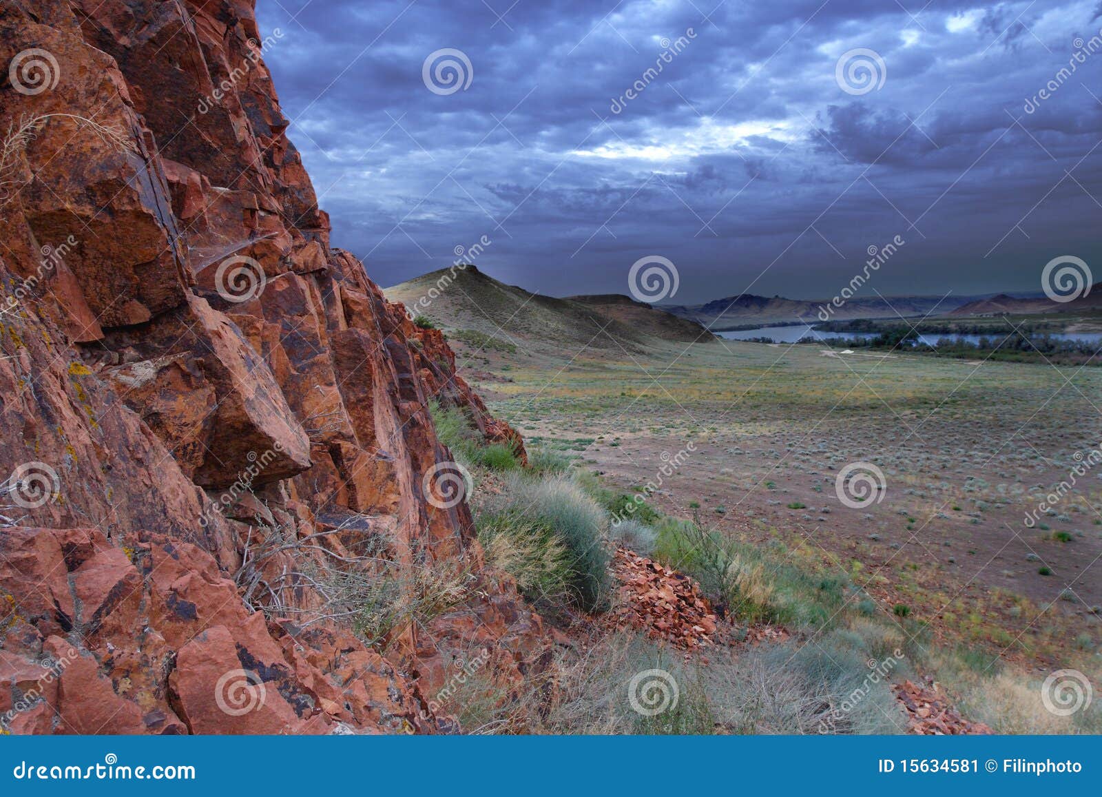 Rocks and the Steppe stock image. Image of thunderclouds - 15634581
