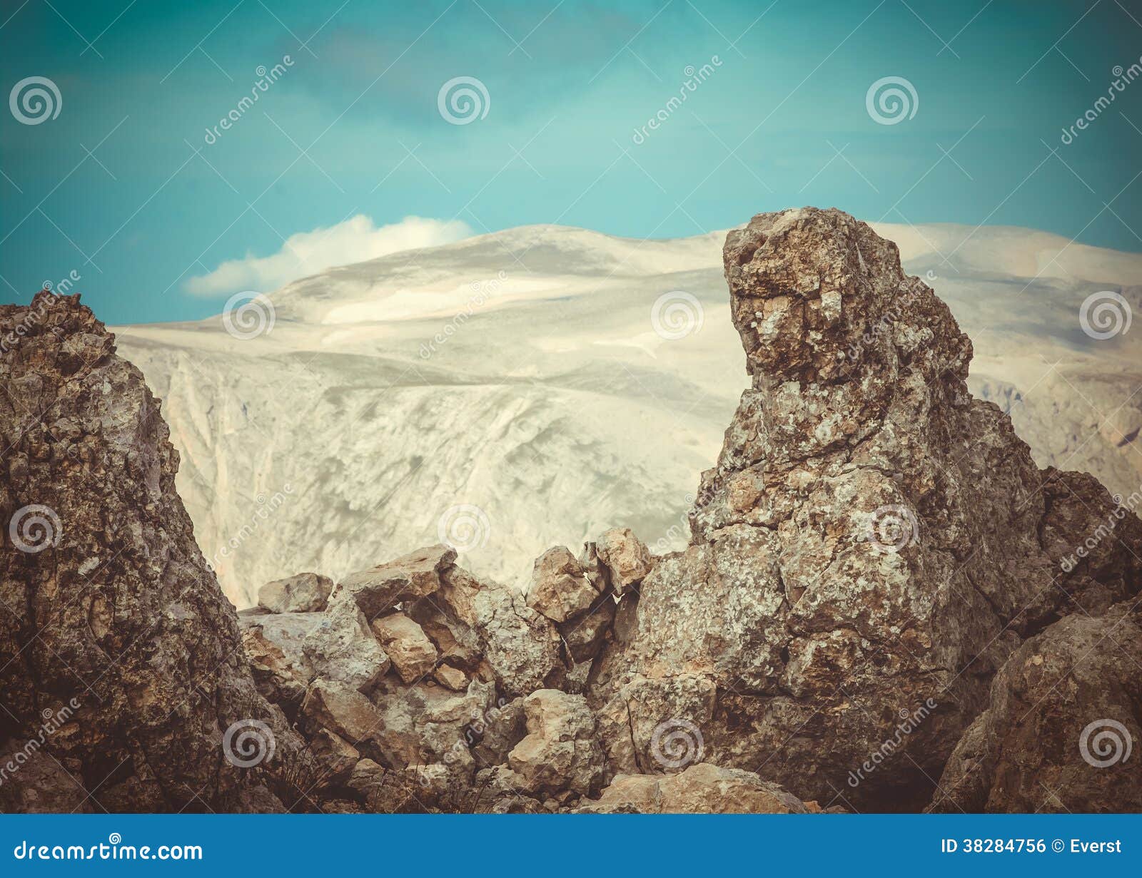 Rocks and Stones with Mountains on Background Stock Photo - Image of ...