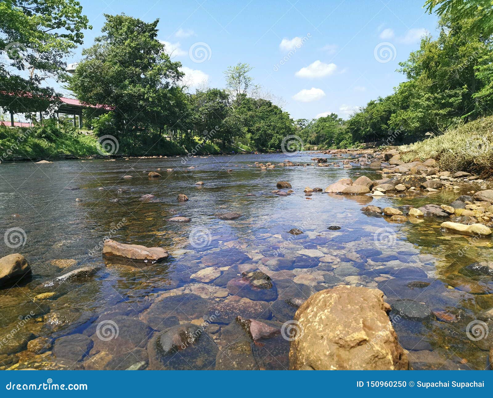 Rocks in Stream with Smooth Flowing Water Stock Photo - Image of smooth ...