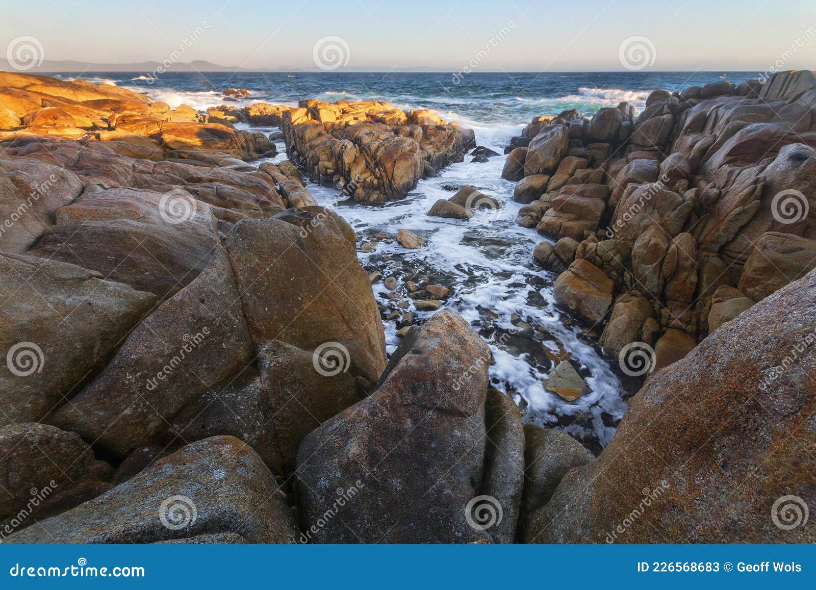 Rocks and Sunlight Next To the Water on the Coast in South West Rocks ...