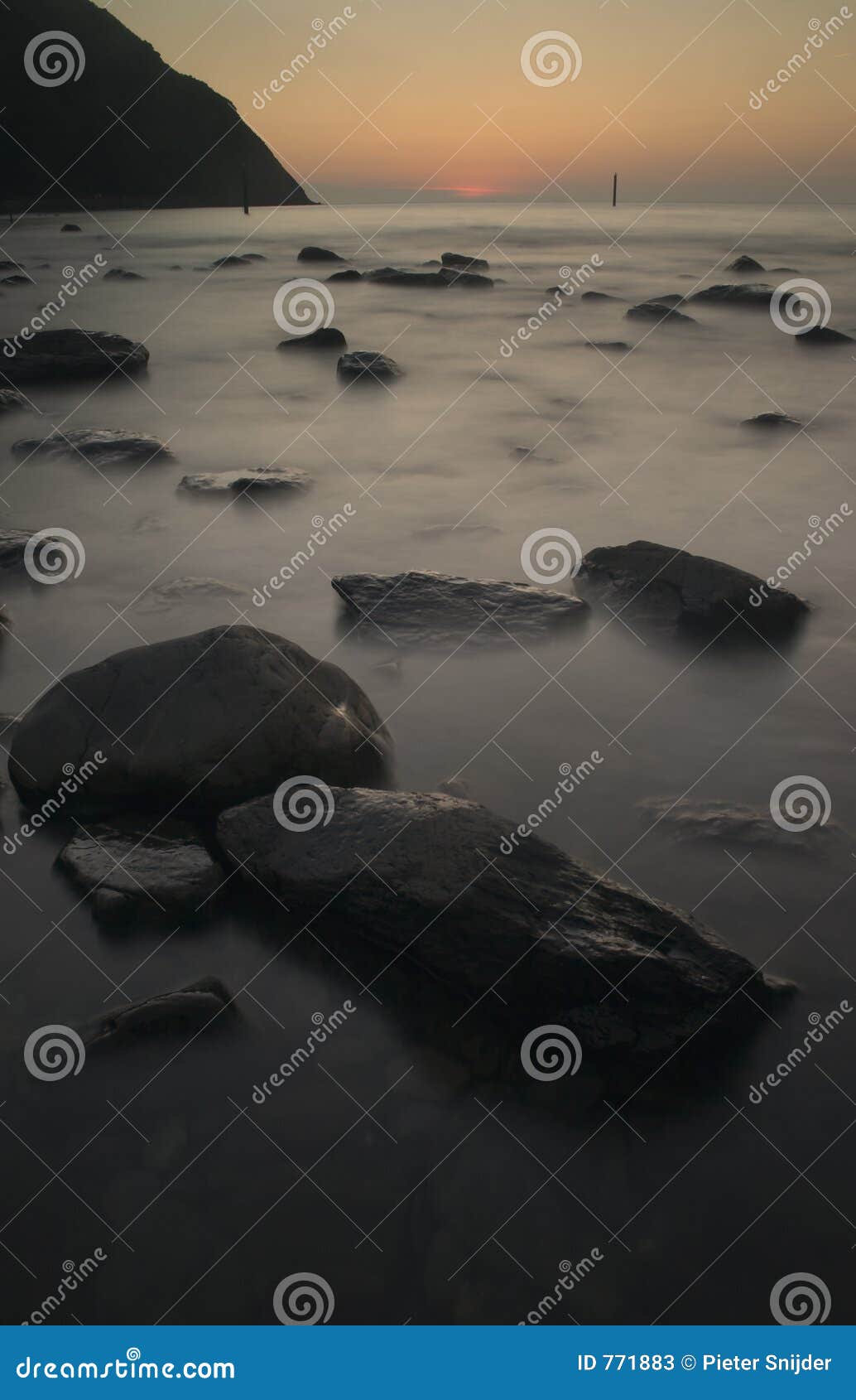 Rocks in sunset stock image. Image of exmoor, foam, tranquillity - 771883