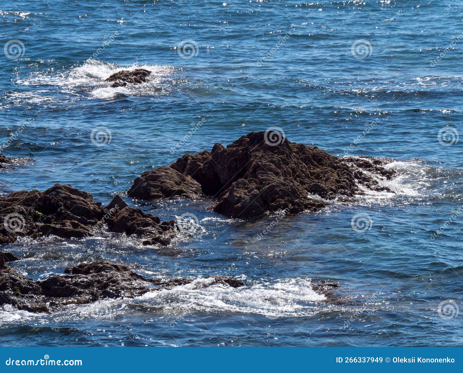 Rocks Surrounded by Sea. an Oceanic Reef Stock Image - Image of ...