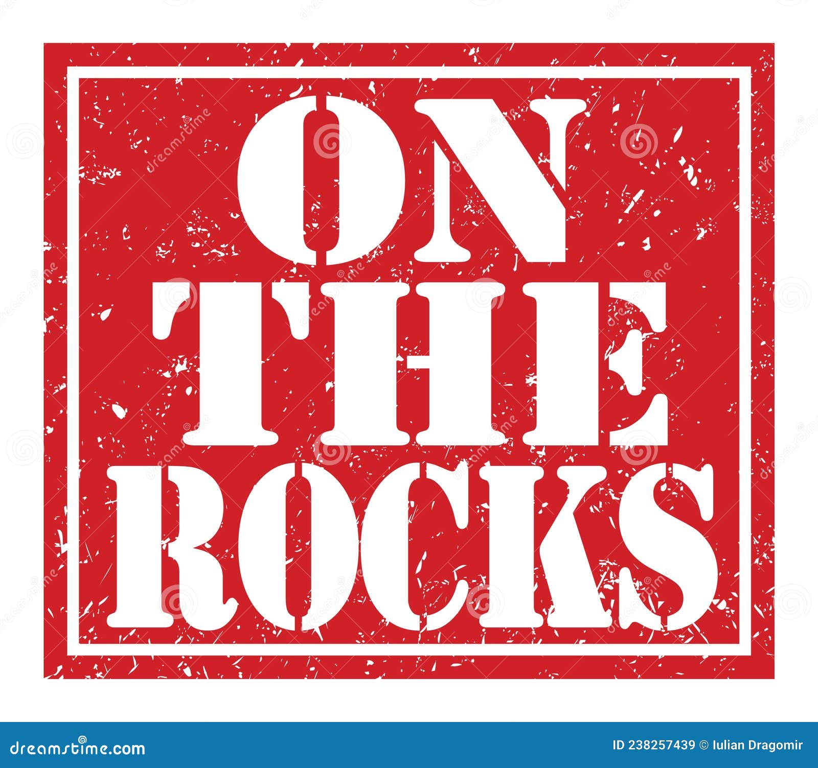 On the ROCKS, Text Written on Red Stamp Sign Stock Illustration ...