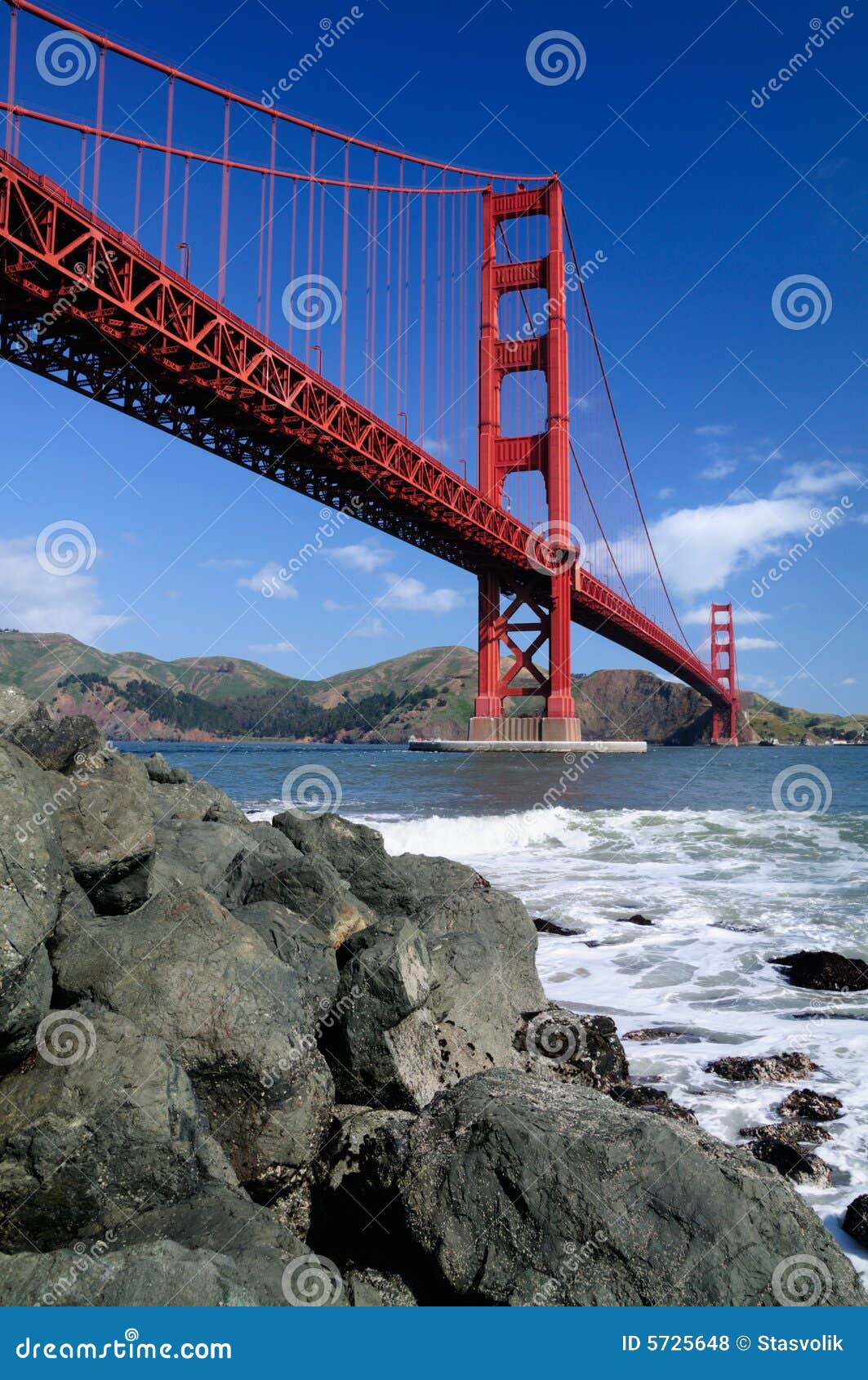 Rocks Under Golden Gate Bridge Stock Photo - Image of point, golden ...