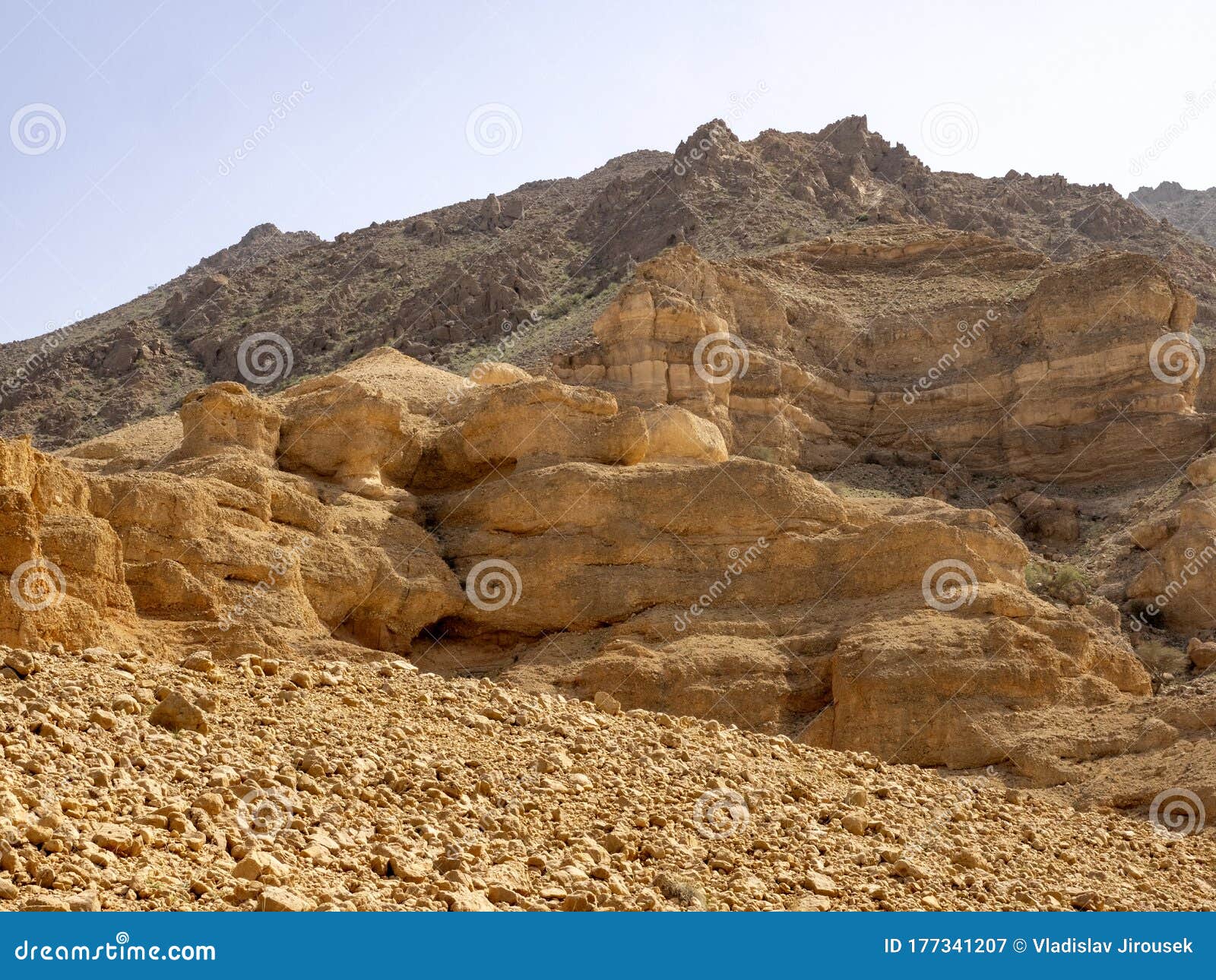 Rocks and Valleys in a Mountain Landscape in Northern Oman Stock Image ...