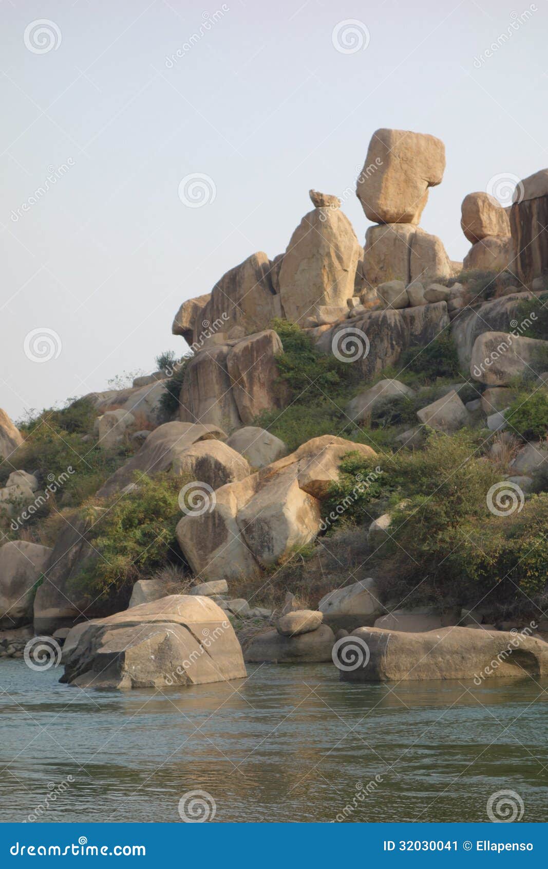 Rocks view of hampi stock image. Image of continent, hindustan - 32030041