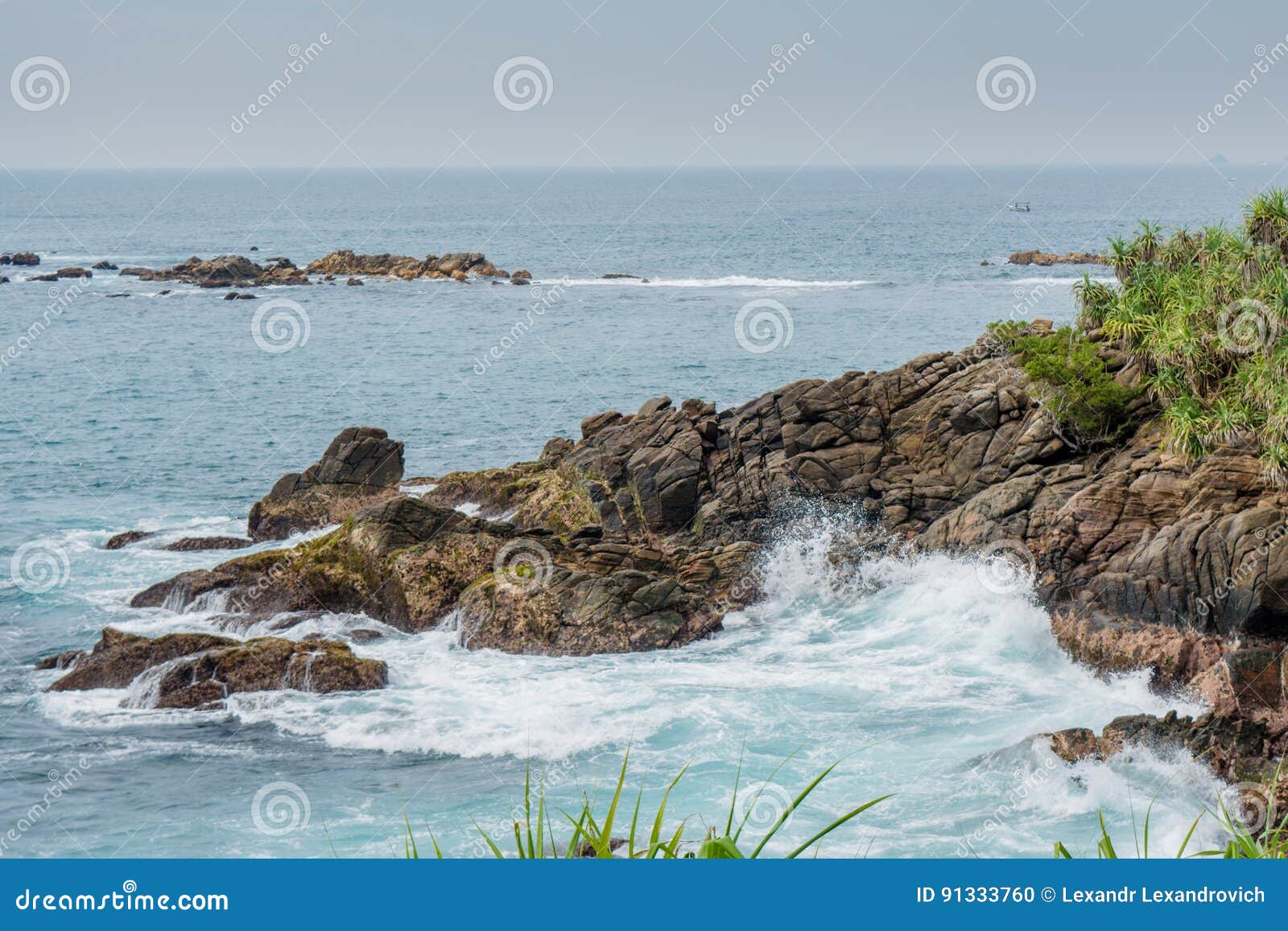 Rocks Washed by Ocean Waves at the Beach Stock Photo - Image of line ...